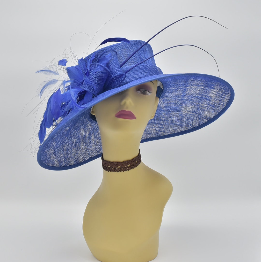 M97( Royal Blue )kentucky Derby Hat, Church Hat, Wedding Hat, Easter ...