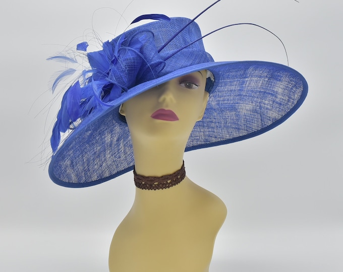 Royal Blue Derby Hat, Cobalt Blue Hat, Formal Hat, Fashion Hat, Blue ...