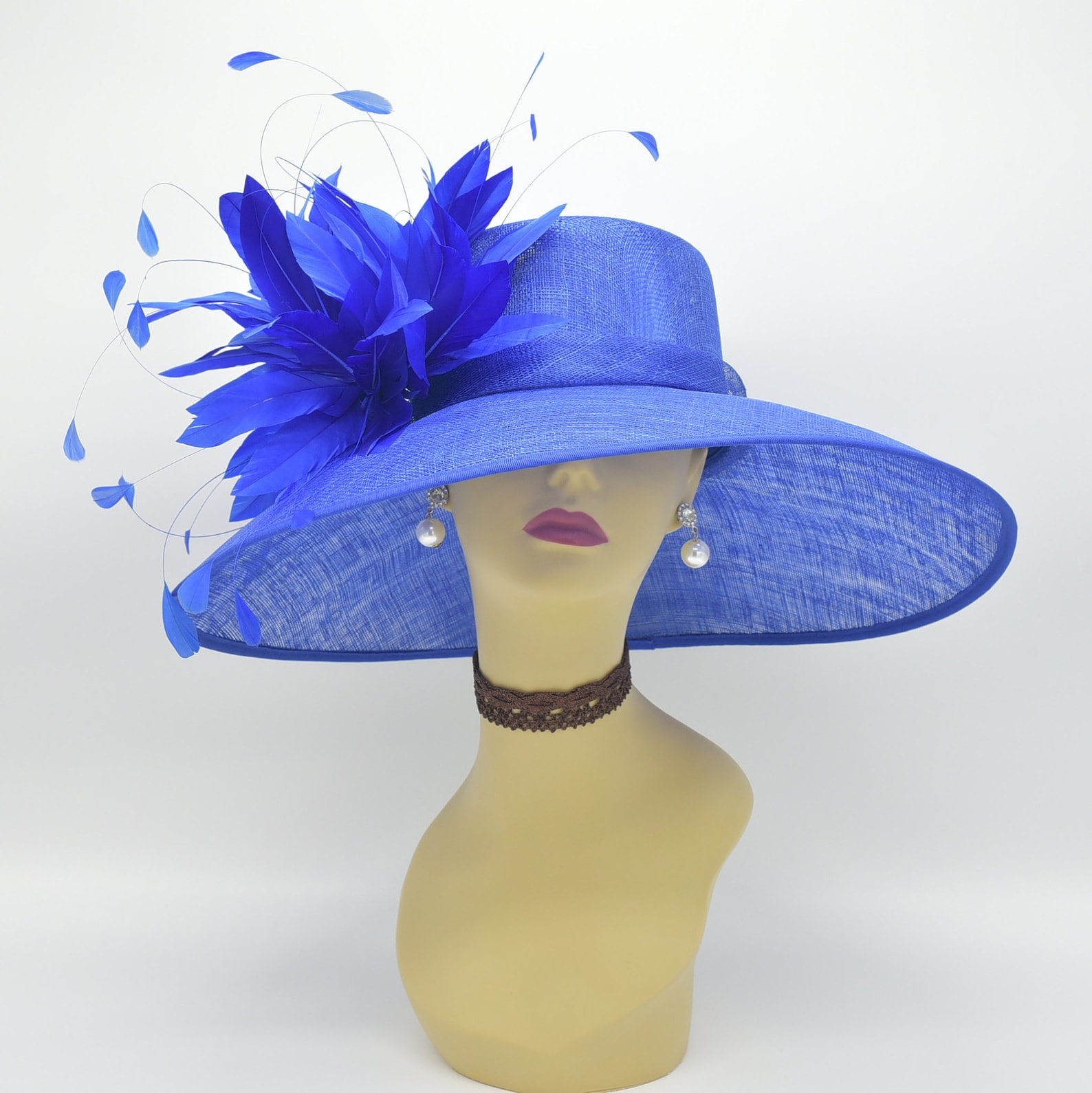 SD17( Royal Blue+ More Colors Options)kentucky Derby Hat Church Hat ...