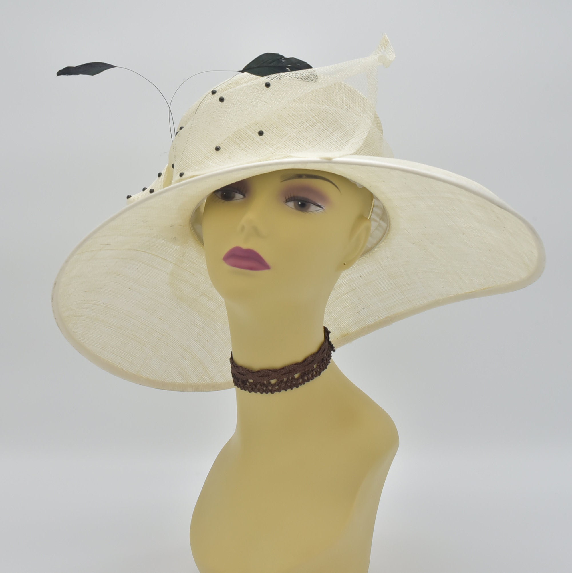 M03 Ivory kentucky Derby Hat Church Hat Wedding Hat - Etsy