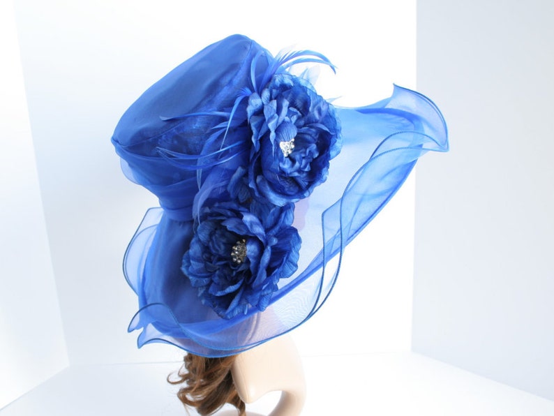 Ed7021(royal Blue)kentucky Derby Hat, Church Hat, Wedding Hat, Carriage ...