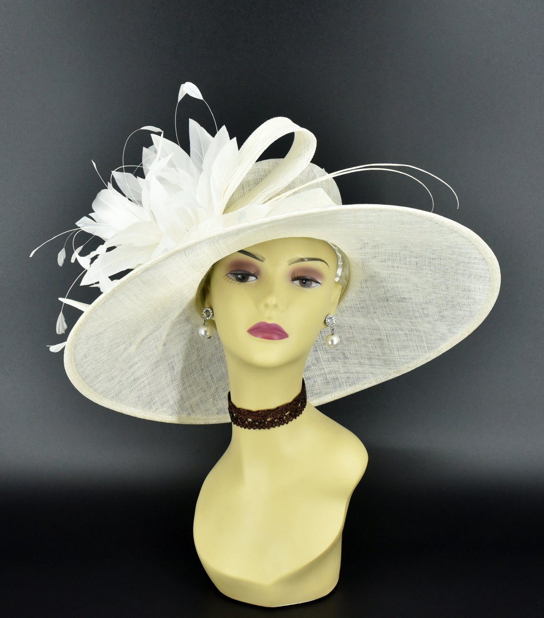 M936 Ivory Hat kentucky Derby Hat, Wedding Hat, Royal Ascot Hat, Mother ...