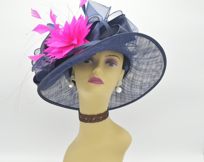 Sf044(navy/black/ivory/white +fuschia) New Kentucky Derby, Church ...