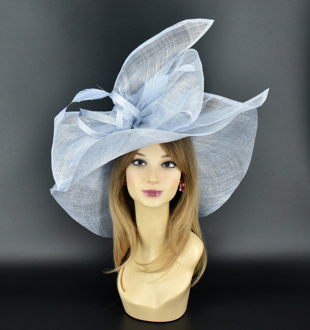 M23157 ( Light Blue ) Kentucky Derby Hat, Church Hat, Wedding Hat, Tea ...