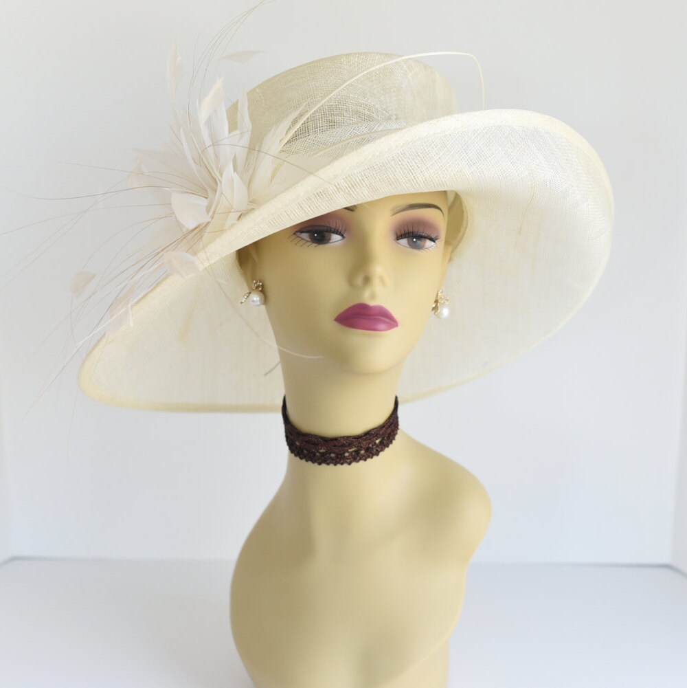 L17 Ivory Kentucky Derby Hat Church Hat Wedding Hat - Etsy