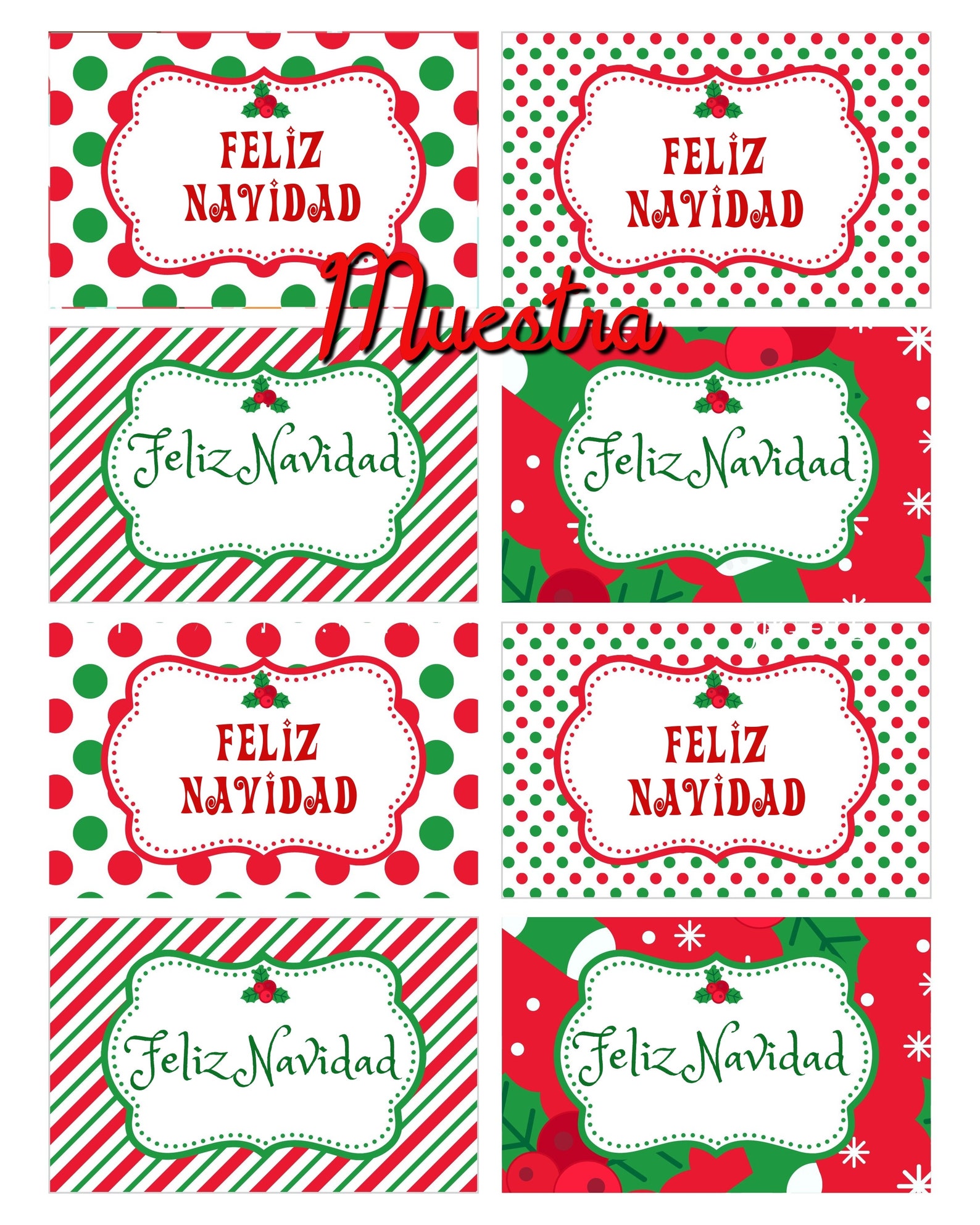 FELIZ NAVIDAD Etiquetas Imprimibles! Perfecto Para Fiestas, Regalos, O ...
