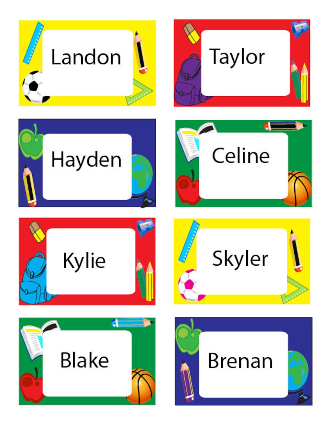 Editable Back to School Tags, Colorful Labels, Name Tags, Classroom ...