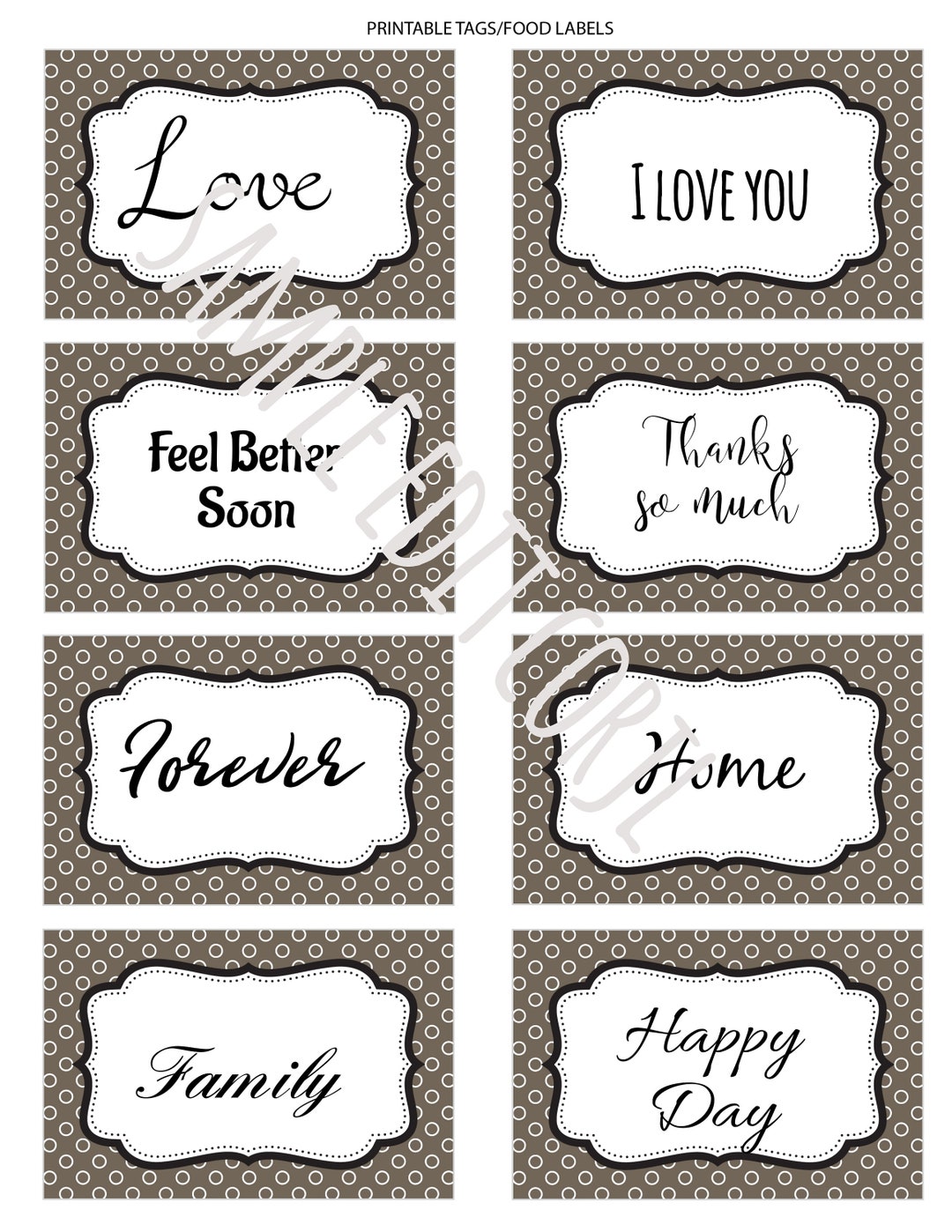 Grey and White Polka Dot Labels- Wedding, Grey Baby Shower Tags-grey ...