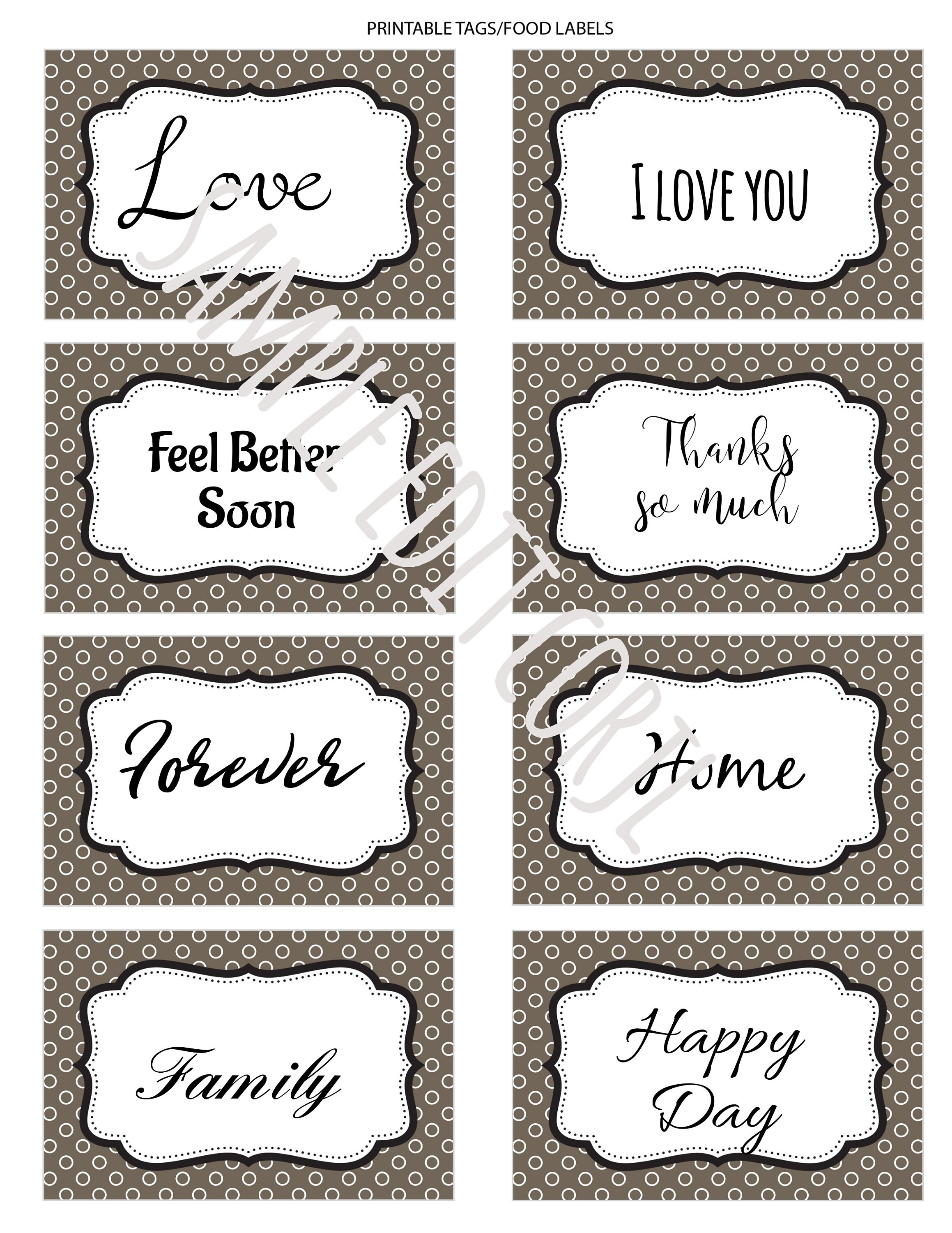Grey and White Polka Dot Labels- Wedding, Grey Baby Shower Tags-grey ...
