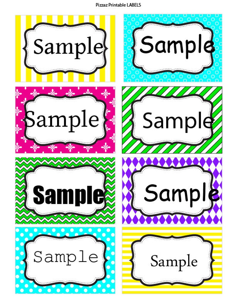 Fun Circus Colored Labels-bright Color Summer Tags-birthday Party ...