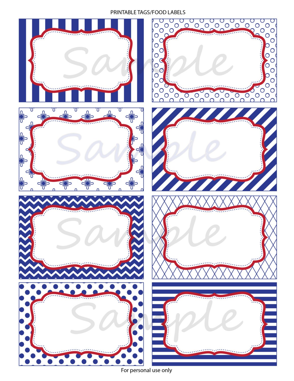 Red, White, Blue Labels-american Baby Shower Labels-america Party Tags ...