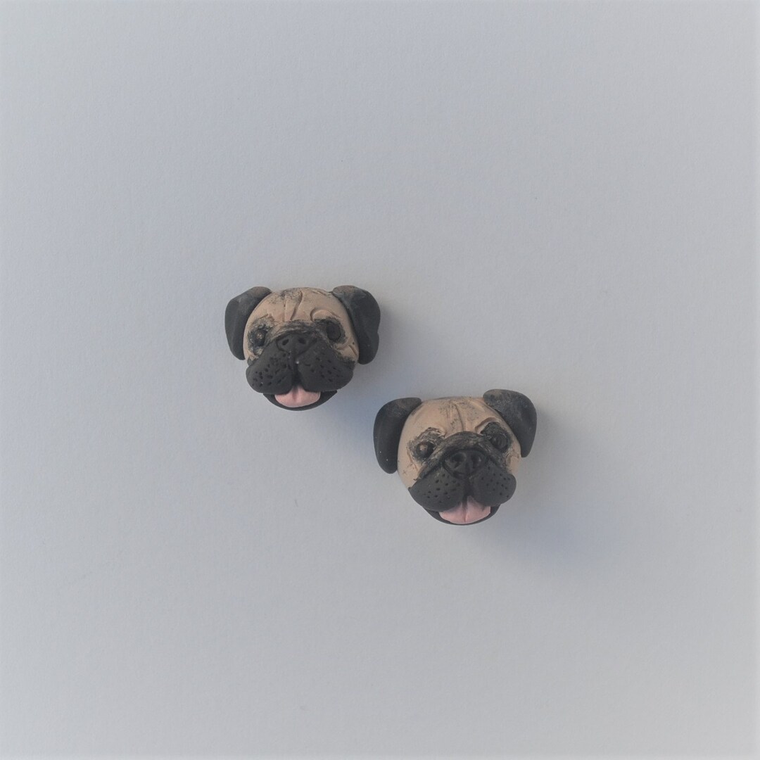 Pug Dog Earrings 3D Pet Portrait Dog Studs Pug Mum Gift - Etsy