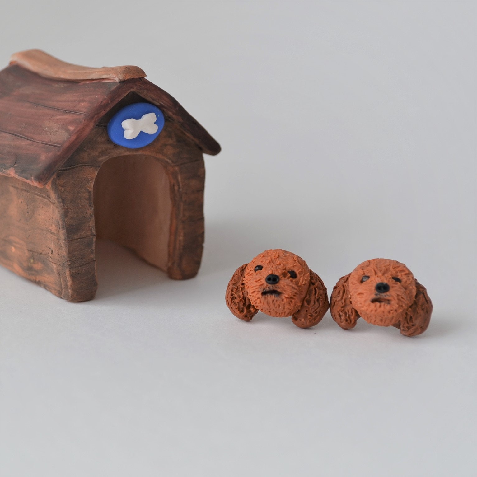 Cavapoo Earrings Handmade Polymer Clay Cavoodle Dog Studs | Etsy