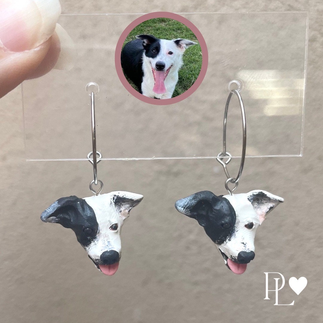 CUSTOM Dog Hoop Earrings, Perfect Dog Lover Gift. Personalised Pet ...