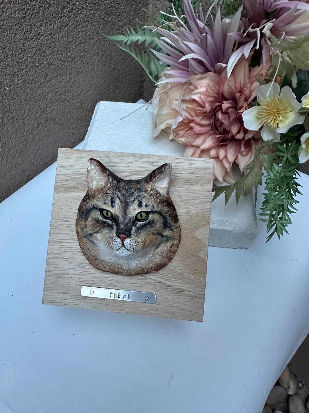 Personalized Cat Memorial Keepsake Box, Custom Cat Urn Sculpted From ...
