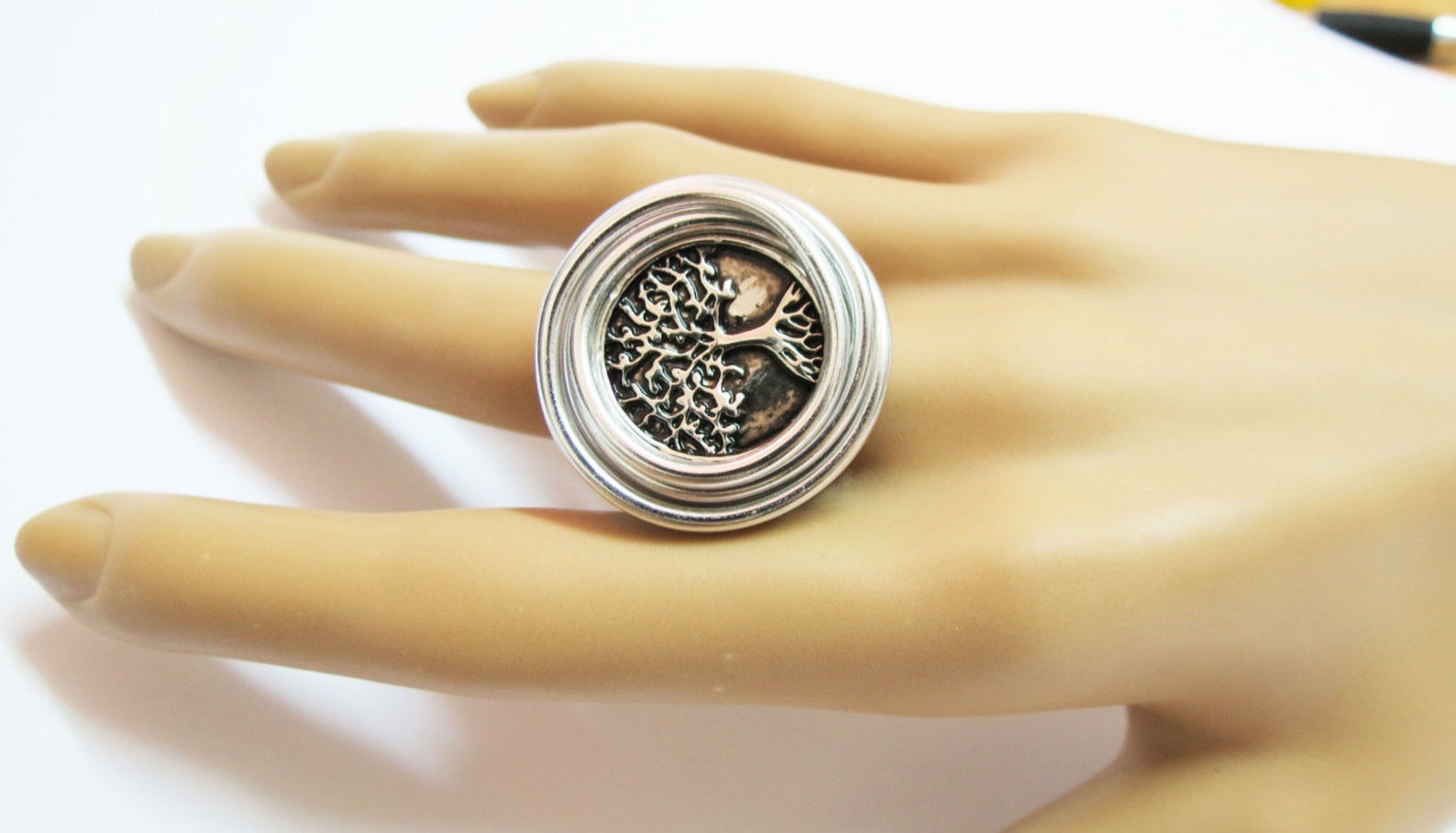 Tree Ring Silver Tree Ring Wire Wrapped Ring All Sizes | Etsy