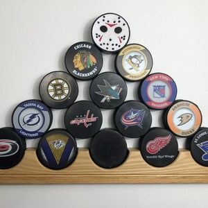 Handmade Hockey Puck Holder -wall Mount Floating Rack Display Case 5 ...