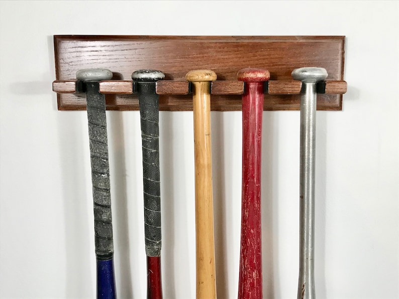 5 Full Size Baseball Bat Display Hanger for 5 Bats or Balls - Handmade ...