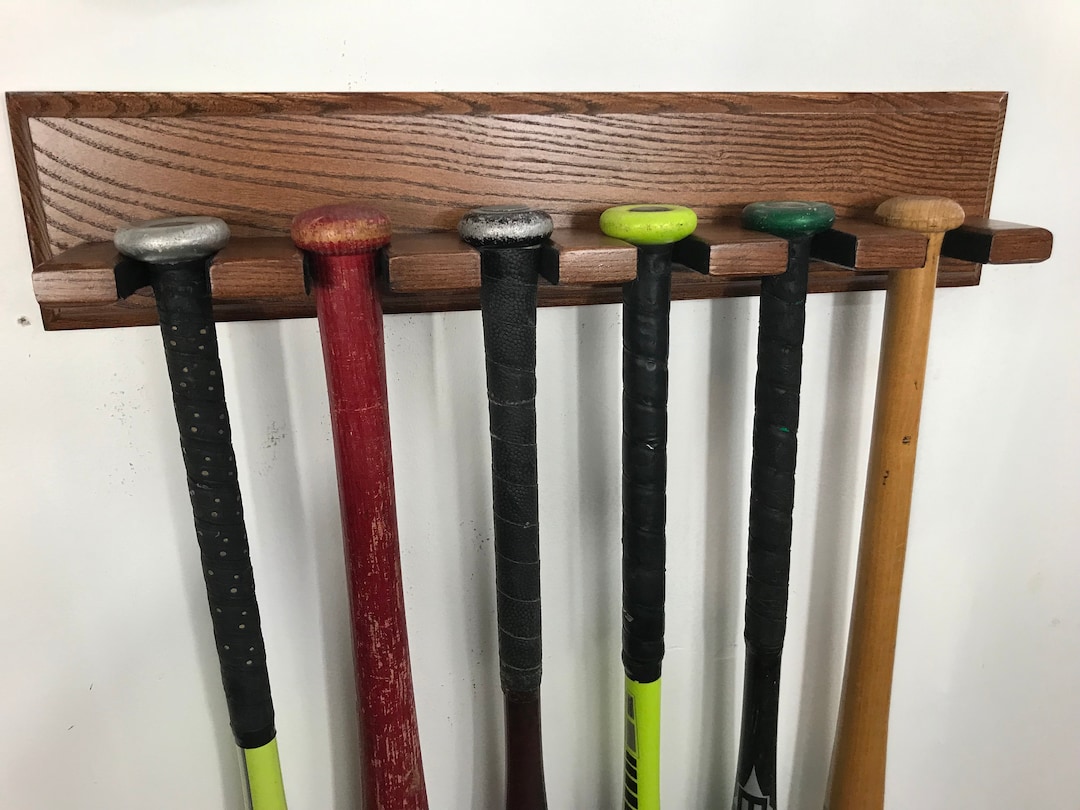 6 Full Size Baseball Bat Wall Mount Holder Vertical Bat Display Rack - Etsy