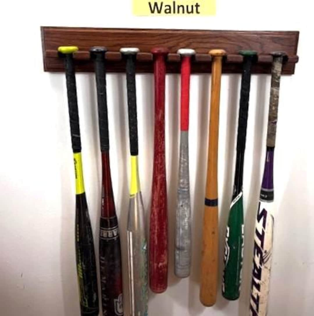 8 Full Size Baseball / Softball Bat Holder Display Wall Mount Display ...