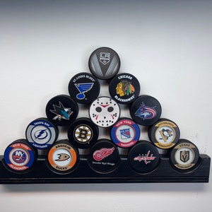 Handmade Hockey Puck Holder -wall Mount Floating Rack Display Case 5 ...