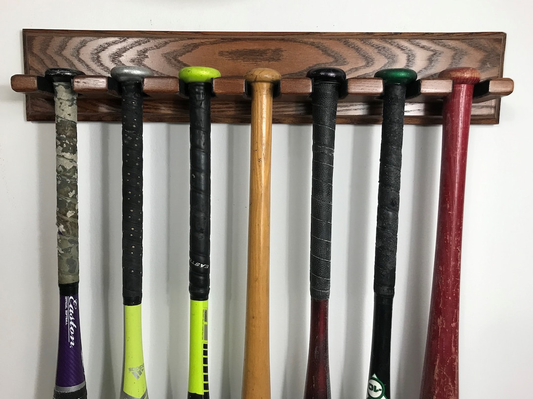 7 Baseball Bat Wall Mount Holder for Seven Full Size Bats to Display - Etsy
