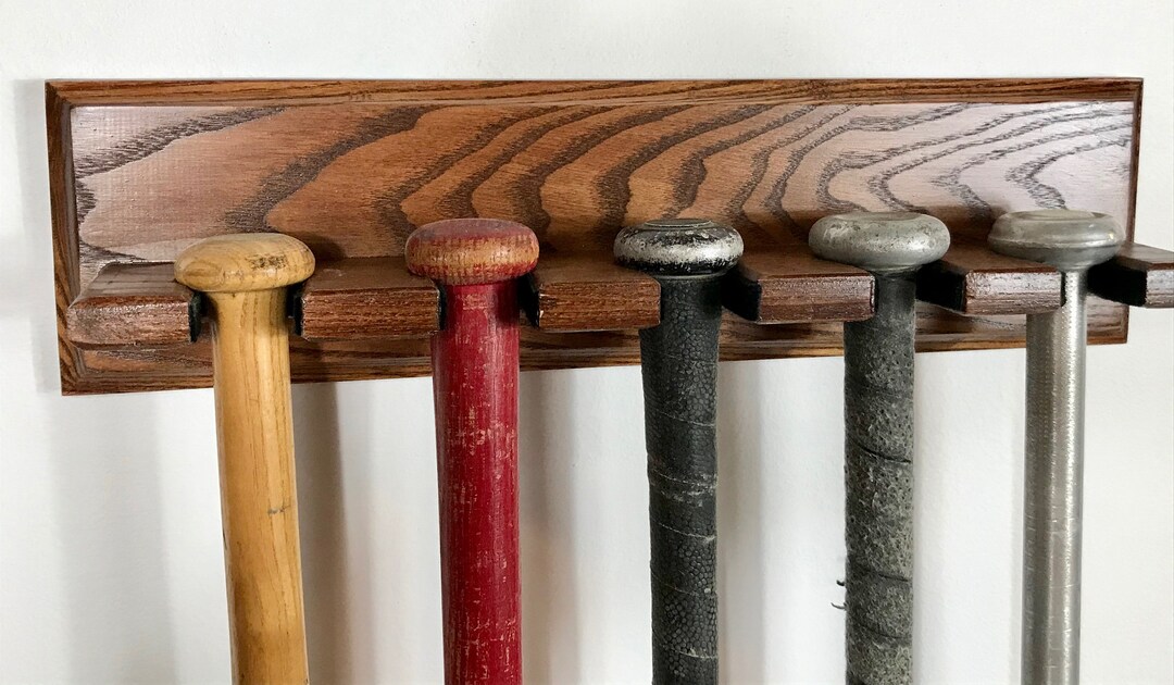 5 Full Size Baseball Bat Display Hanger for 5 Bats or Balls - Handmade ...