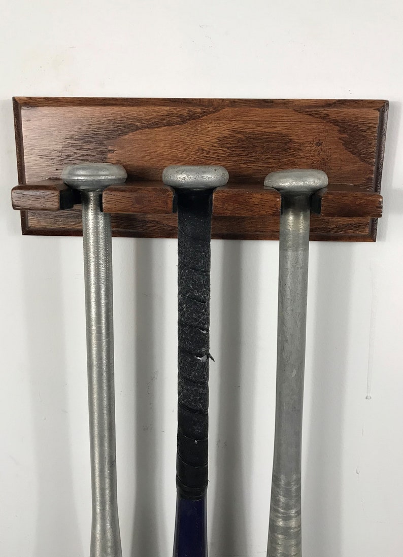 Baseball bat Holder 3 bats vertical . free shipping | Etsy