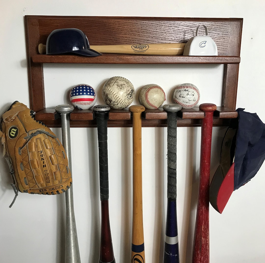 Baseball 5 Bat Holder Display-with Shelf - Etsy