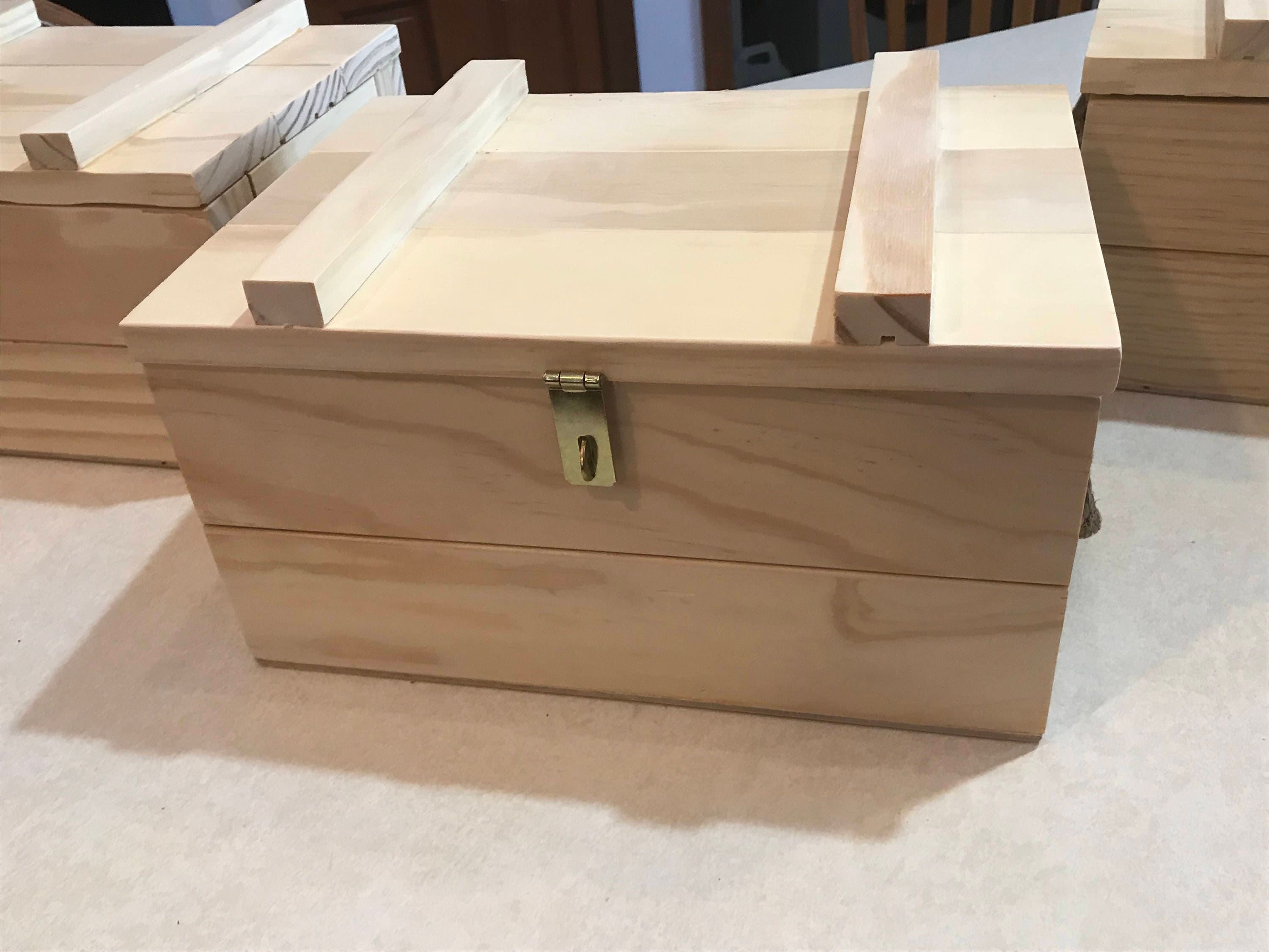 Ammo box unfinished with rope handles | Etsy