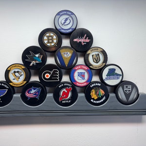 Handmade Hockey Puck Holder -wall Mount Floating Rack Display Case 5 ...