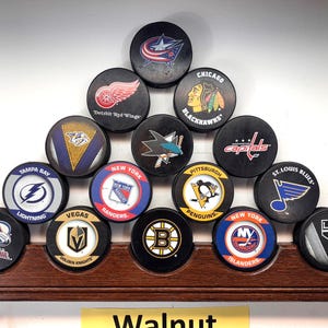 Handmade Hockey Puck Holder -wall Mount Floating Rack Display Case 5 ...