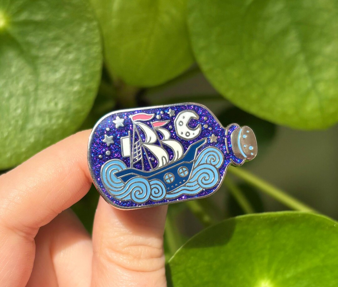 Ship in a Bottle Enamel Pin Badge - Etsy