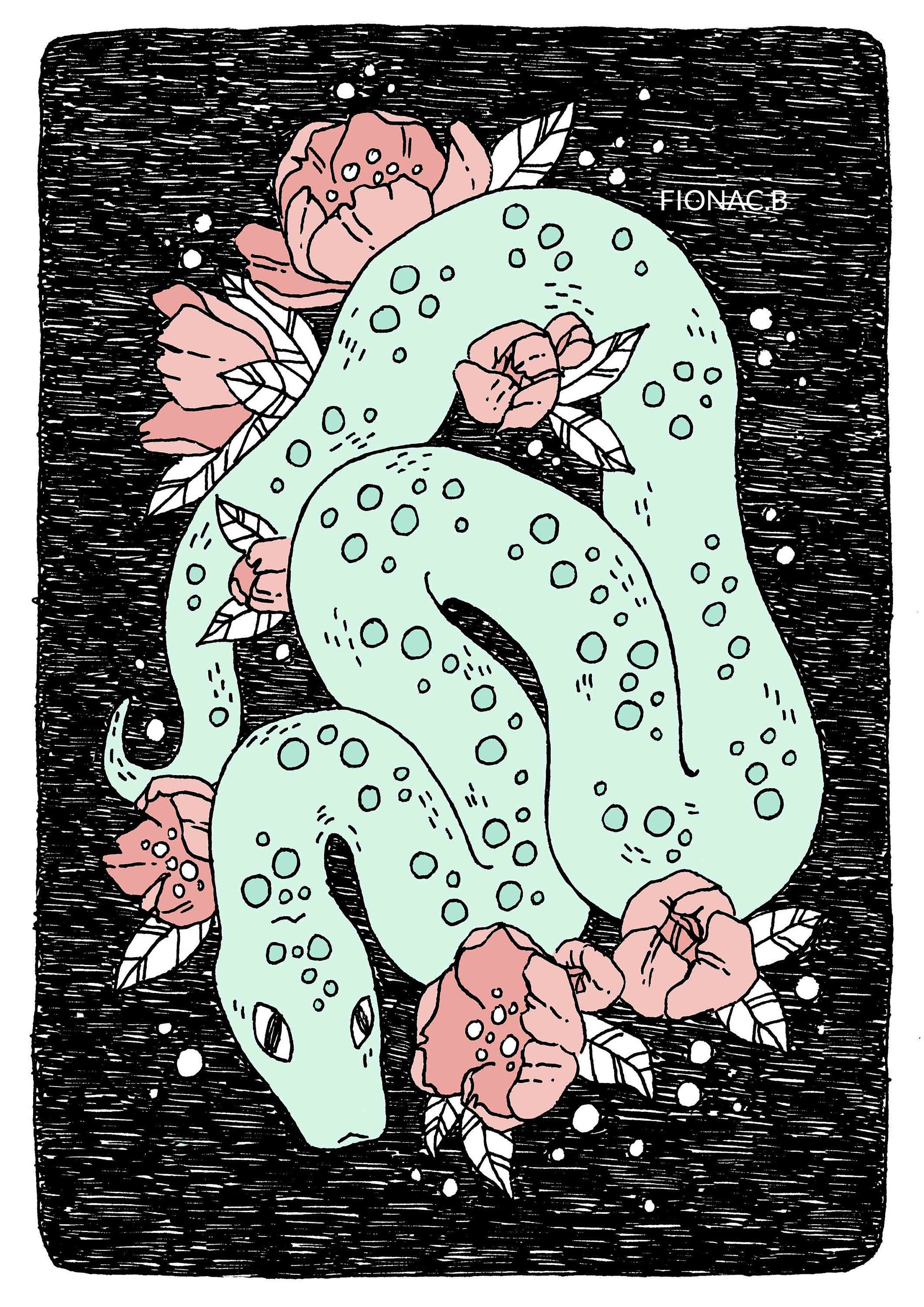 Pastel Mint Snake Cute Snake Art Print - Etsy