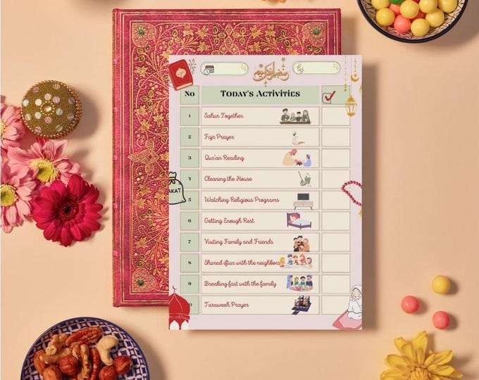 Ramadan Daily Checklist for Kids | Printable Ramadan Tracker | Muslim ...