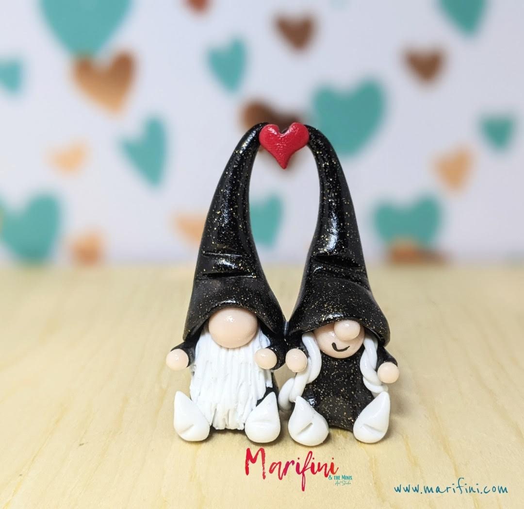 Sparkly Couple in Love Gnomes MINIATURES/ Valentine's Day Gnomes ...
