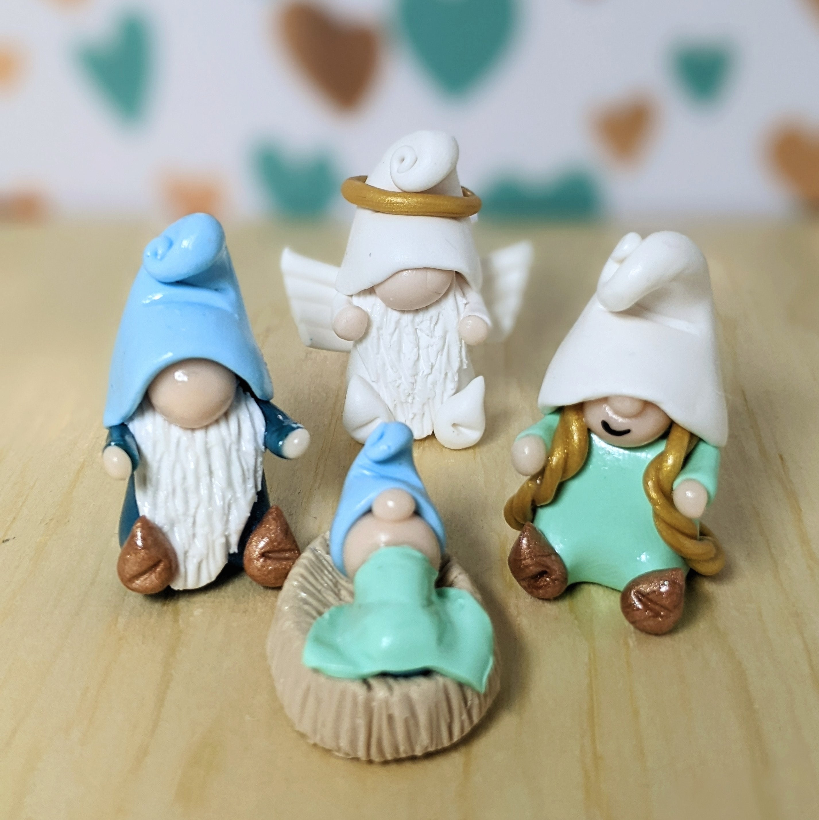 Gnome Nativity Set: Collectible Clay Gnomes/ Miniature Gnome Nativity ...