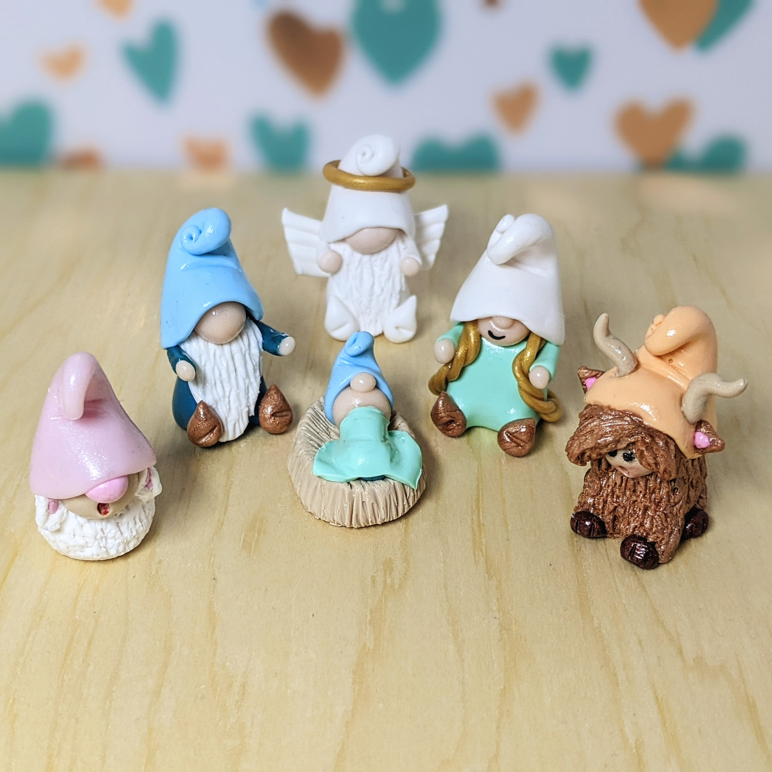 Gnome Nativity Set: Collectible Clay Gnomes/ Miniature Gnome Nativity ...