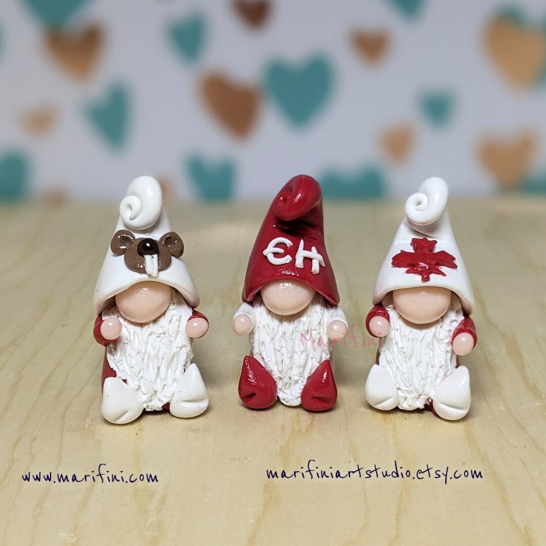 Canada Gnomes/miniature Canada Clay Gnomes/ Canada Day Gnomes Display ...