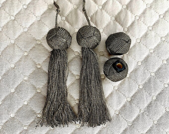 1920s Art Deco Metallic Cord Tassels: Period Costume Trim (PAIR) - Etsy