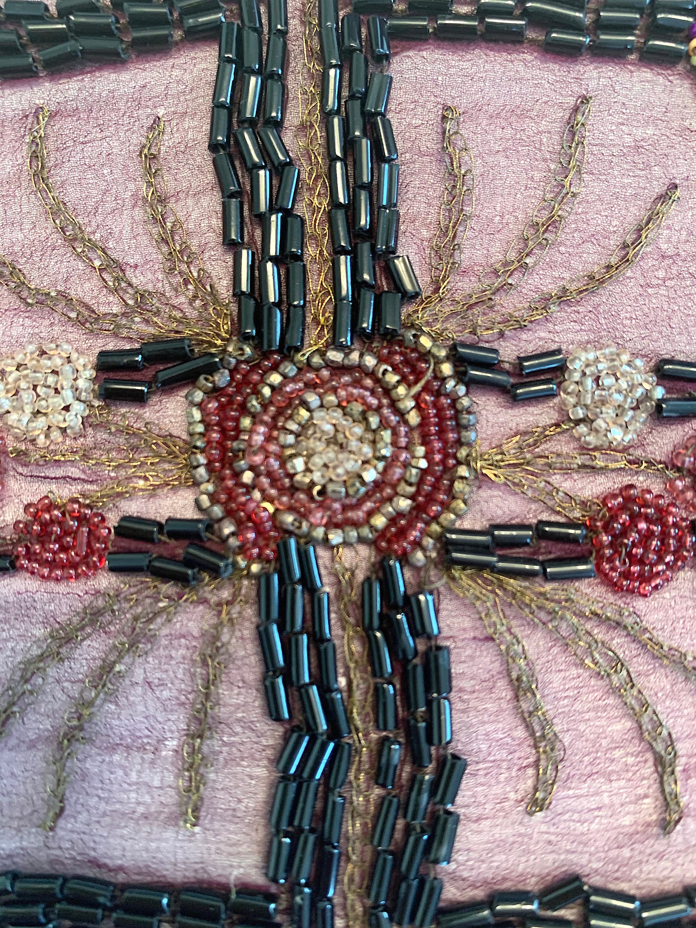 ANTIQUE ART DECO Design Bead Work & Metallic Embroidery on - Etsy