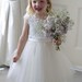 Beaded Lace Flower Girl Dress with Big Bow M0071B | Etsy
