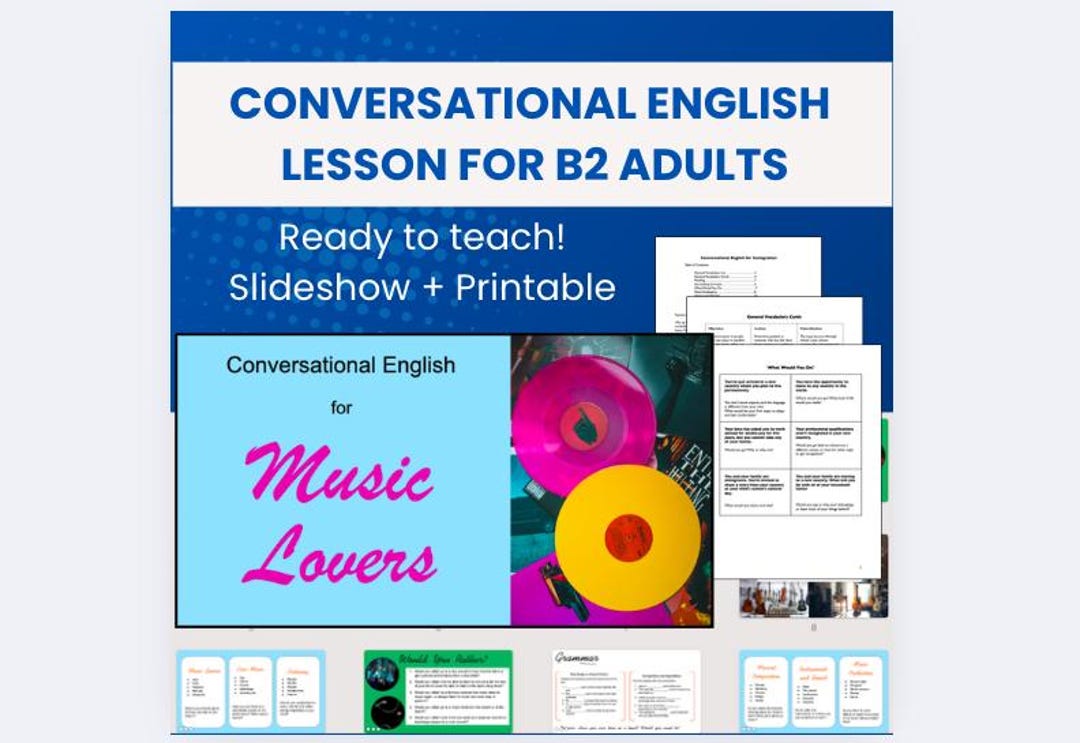 Conversational English for Music Lovers- B2 Adults and Teens- Slides ...