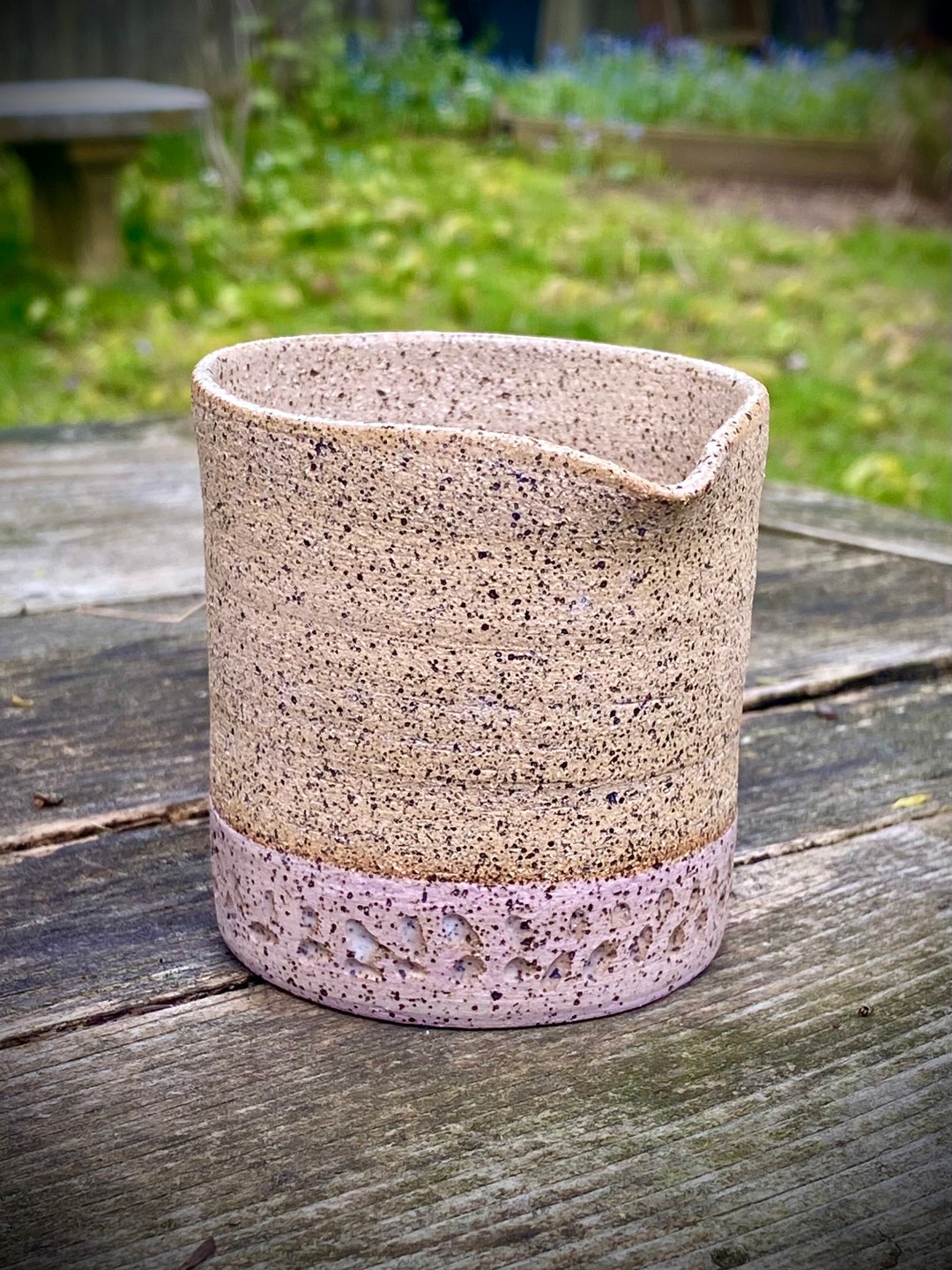 Modern Rustic Brunch Creamer / Syrup / Dressing Carafe Banded With ...
