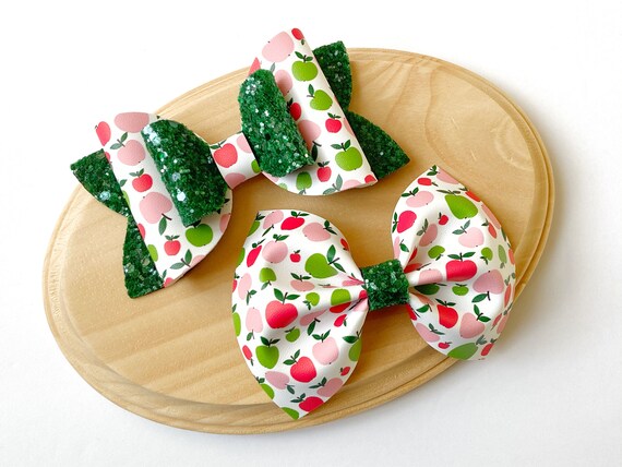 Apple Picking Hair Bows. Apple Bow. Apple Farm Bows. Fall | Etsy