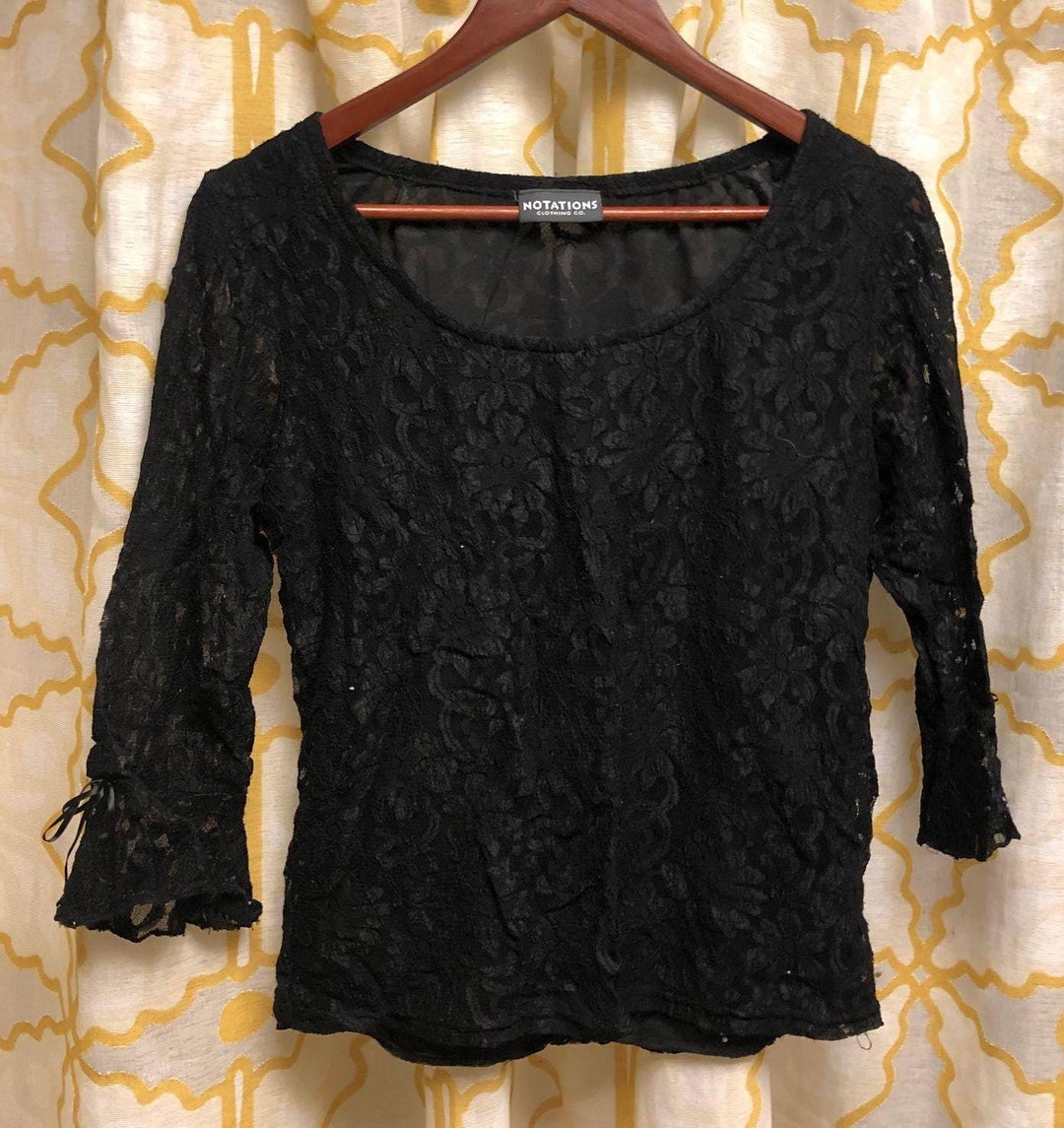 Gothic Black Lace Top - Etsy