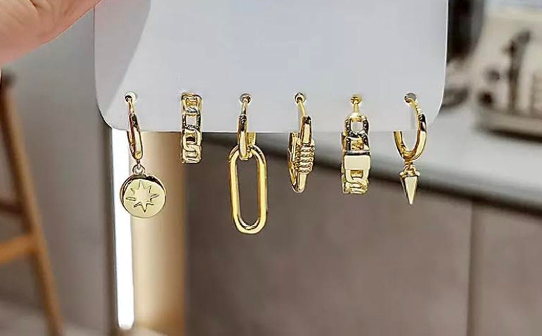 14K Gold Gifts for Friendship Earrings Ear Earrings Gift Set - Etsy