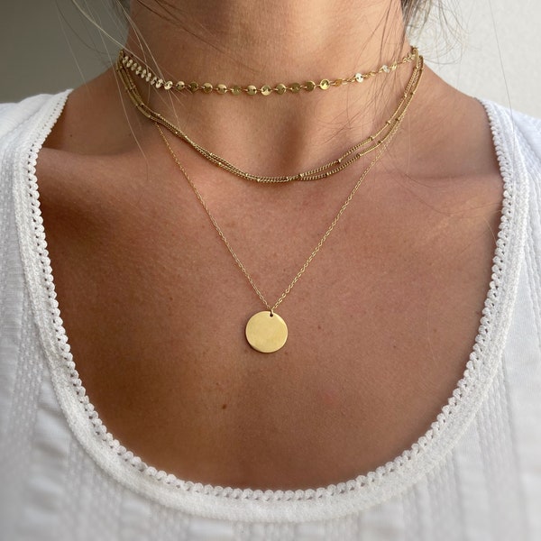 Layered Gold Coin Necklace - Etsy