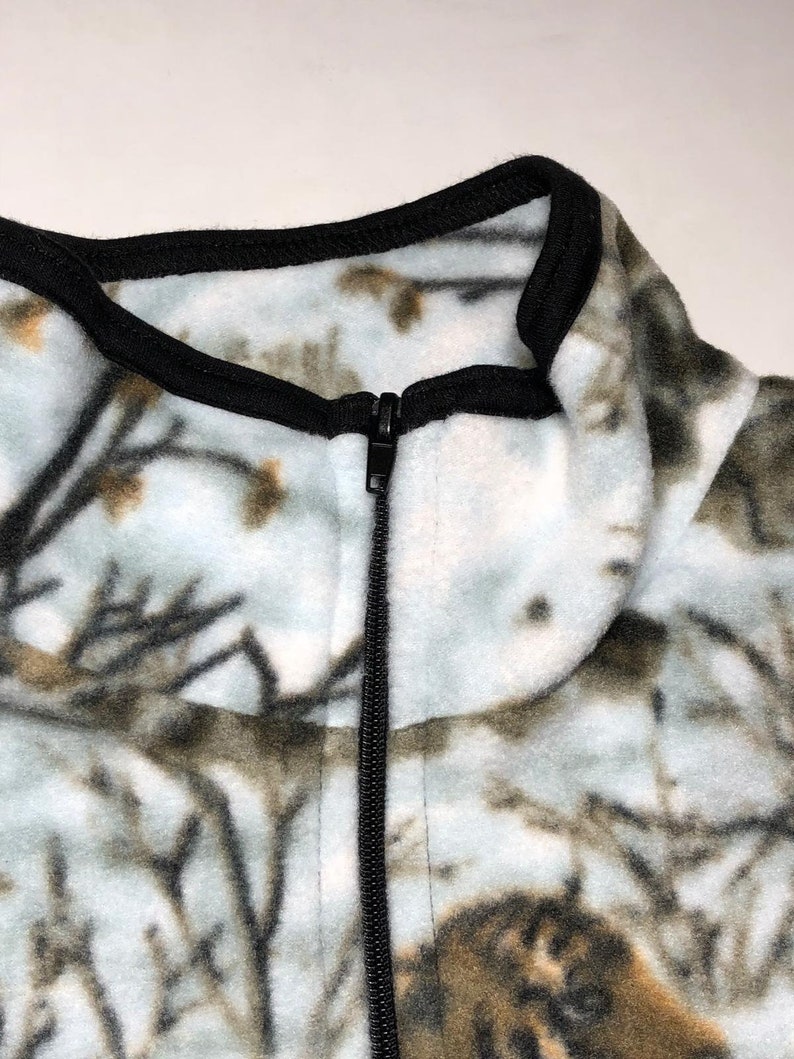 Zoofleece Tiger Snow Tigers Jungle Cat Predator Fleece Sweater Jacket ...