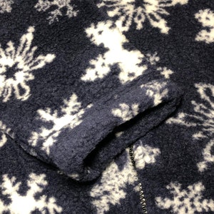 Zoofleece Blue Snowflakes Berber Snow Fleece Jacket Winter Blizzard Ice ...